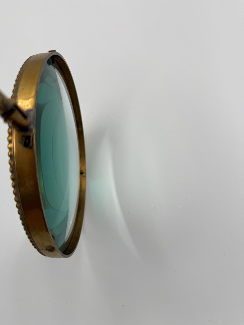 Vintage Magnifying Quizzing Glass Brass Beaded Edge 10-1/2"l - Etsy ...