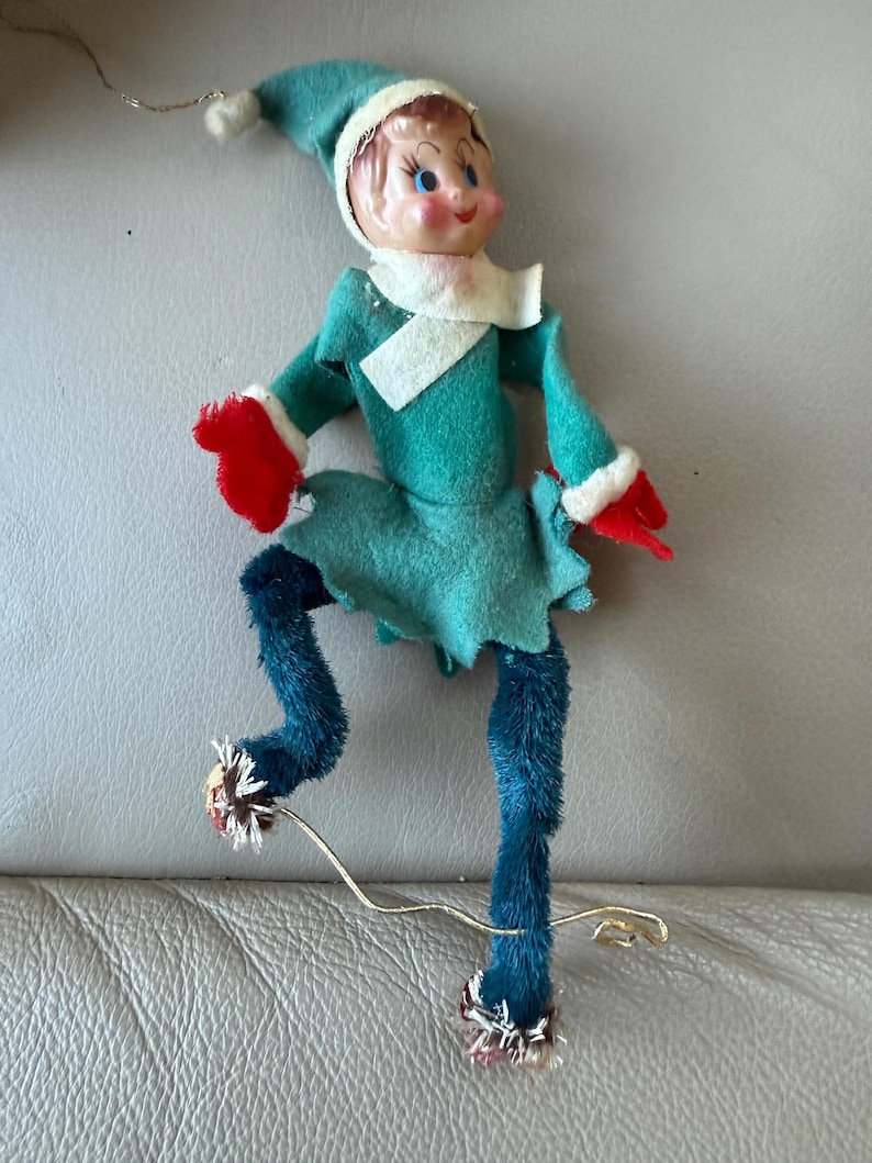 Christmas Elf and Small Plastic Elf Made in Taiwan 1960's - Etsy