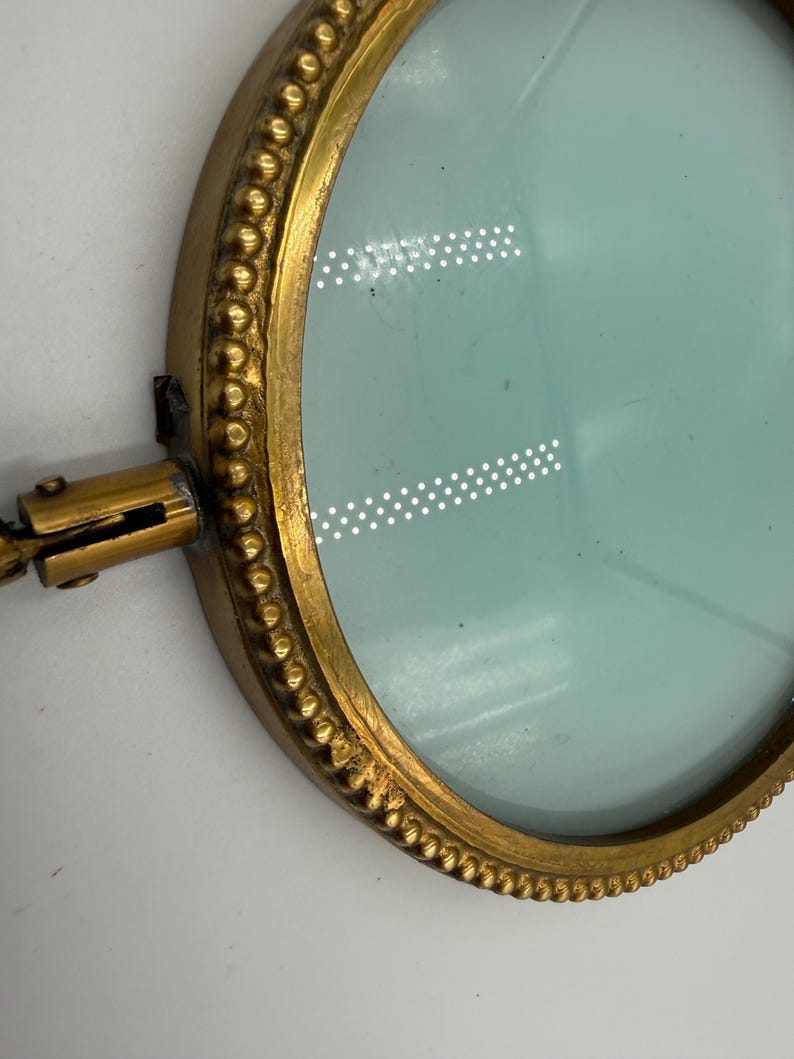 Vintage Magnifying Quizzing Glass Brass Beaded Edge 10-1/2"l - Etsy ...