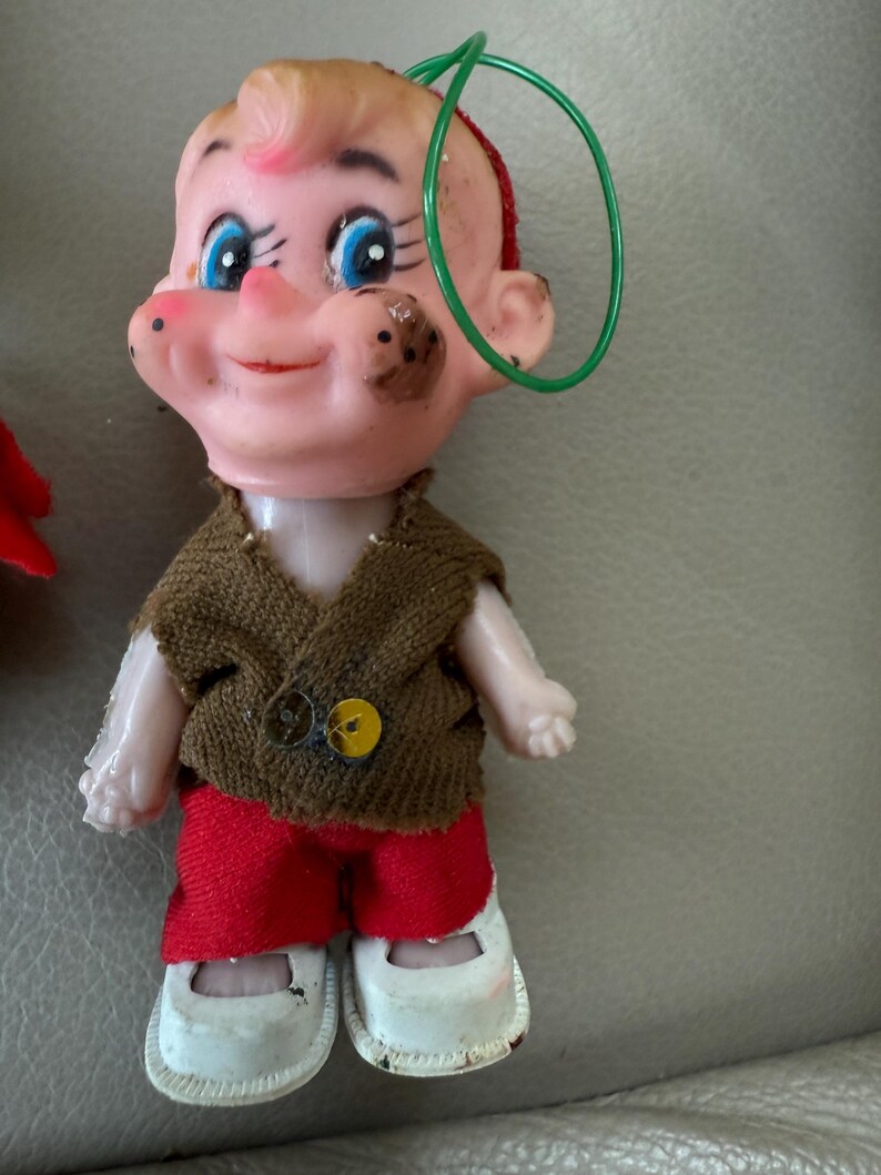 Christmas Elf and Small Plastic Elf Made in Taiwan 1960's - Etsy