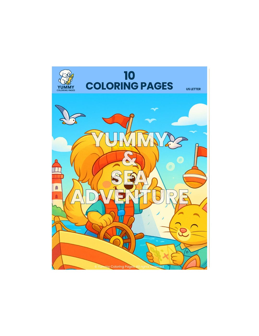 Sea Adventure Coloring Pages Yummy: Fun Printable Activity (PDF) - Etsy