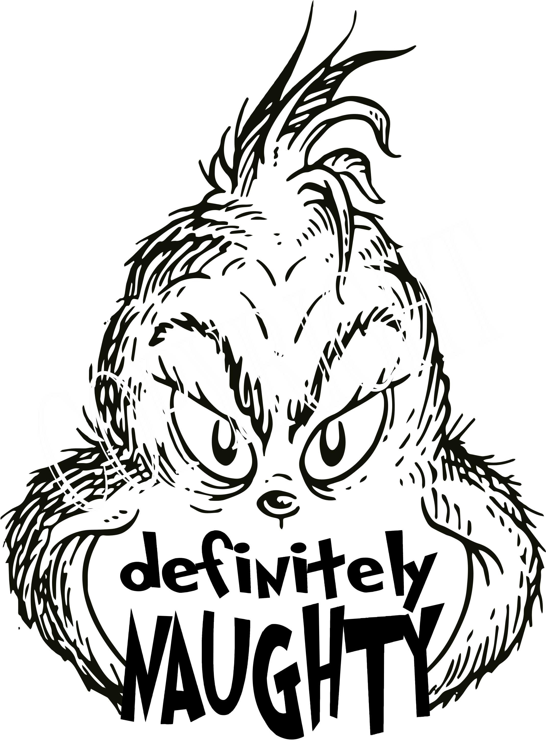 Classic Grinch Face Definitely Naughty SVG PNG PDF - Etsy