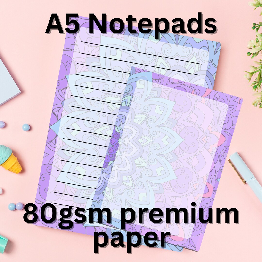 A5 Notepad: Tear-away 50 Page Mandala Pastel Stationery - Etsy UK