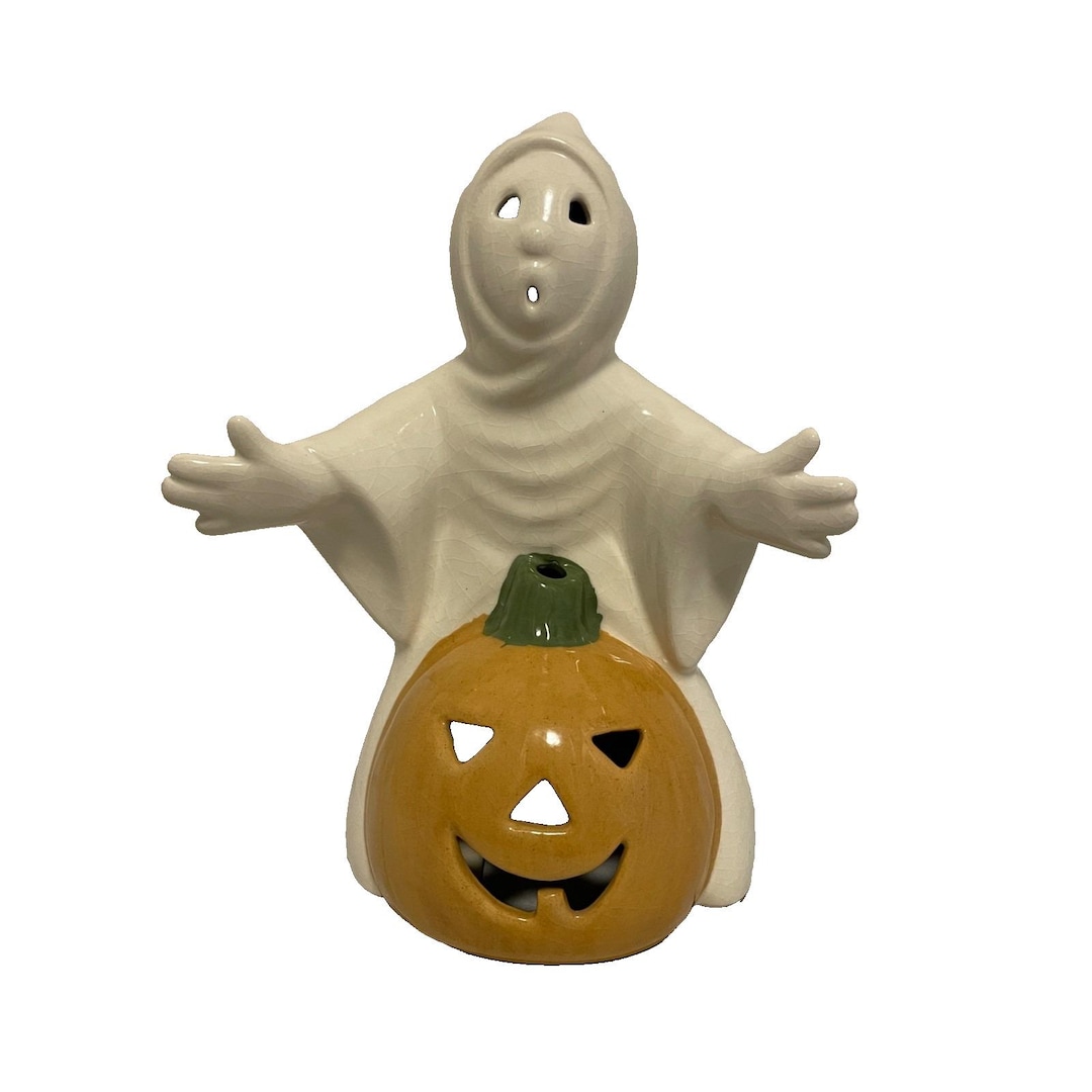 Vintage Ceramic Halloween Ghost & Jack-o'-lantern Wide Open Arms - Etsy