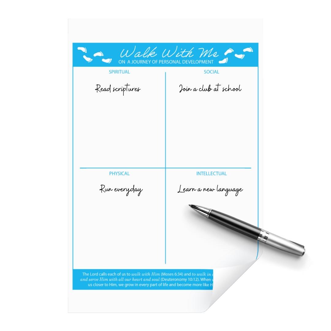 LDS Youth Goal Printable: Personal Development Worksheet (instant ...