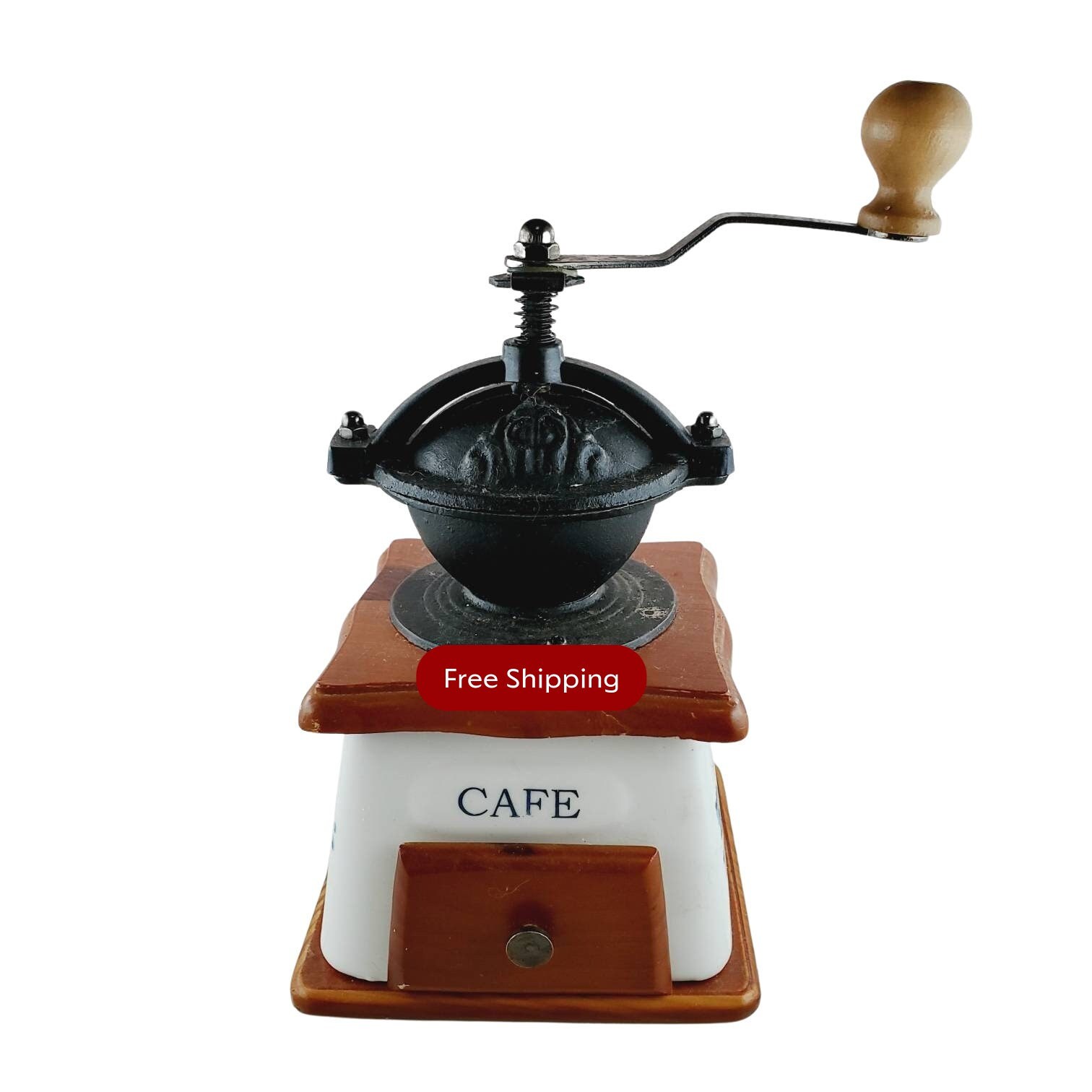 Vintage Coffee Grinder Mill White Ceramic Delft Blue Windwill Scene ...