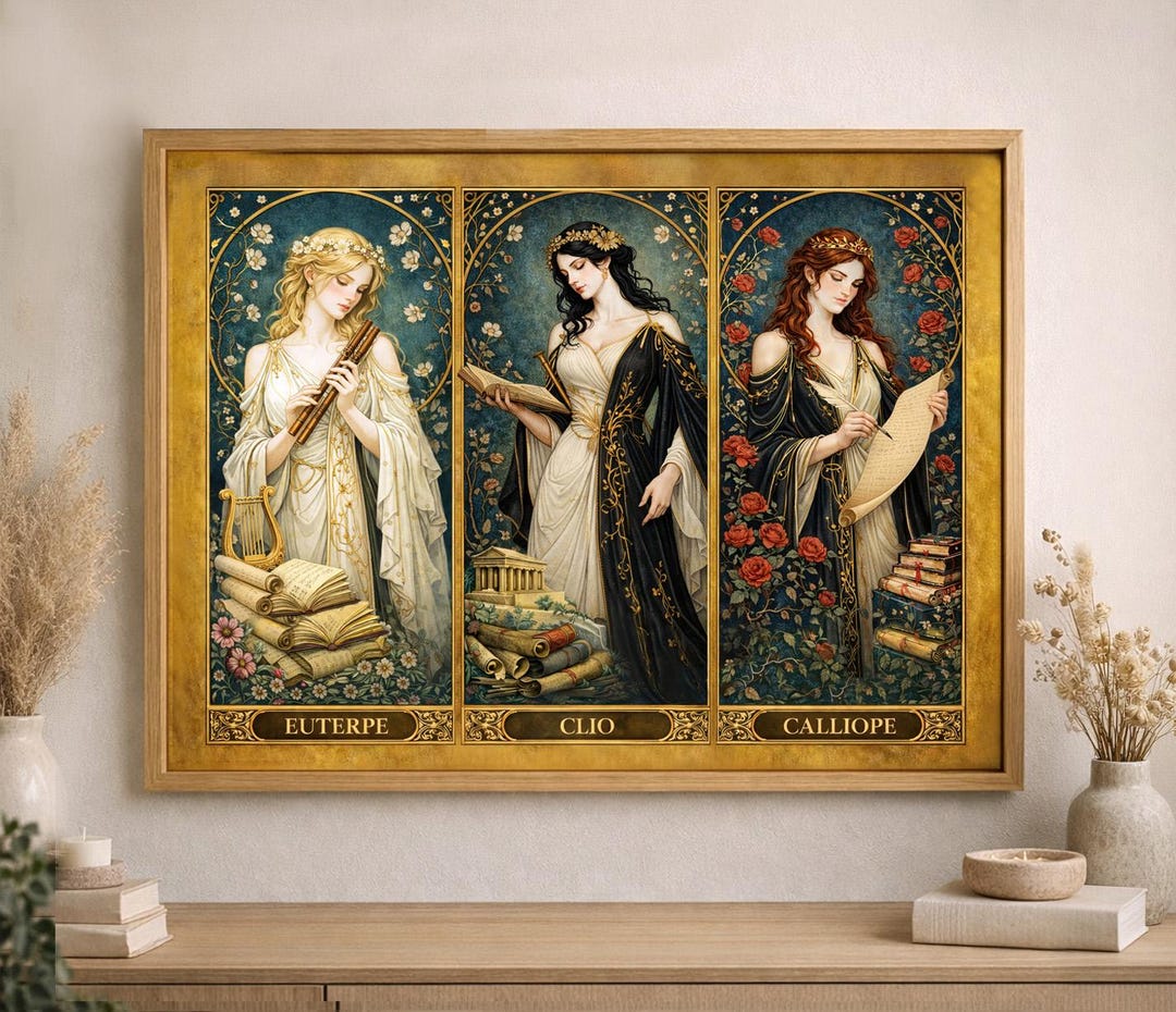 Three Muses Wall Art Clio Calliope Euterpe Greek Mythology Print ...