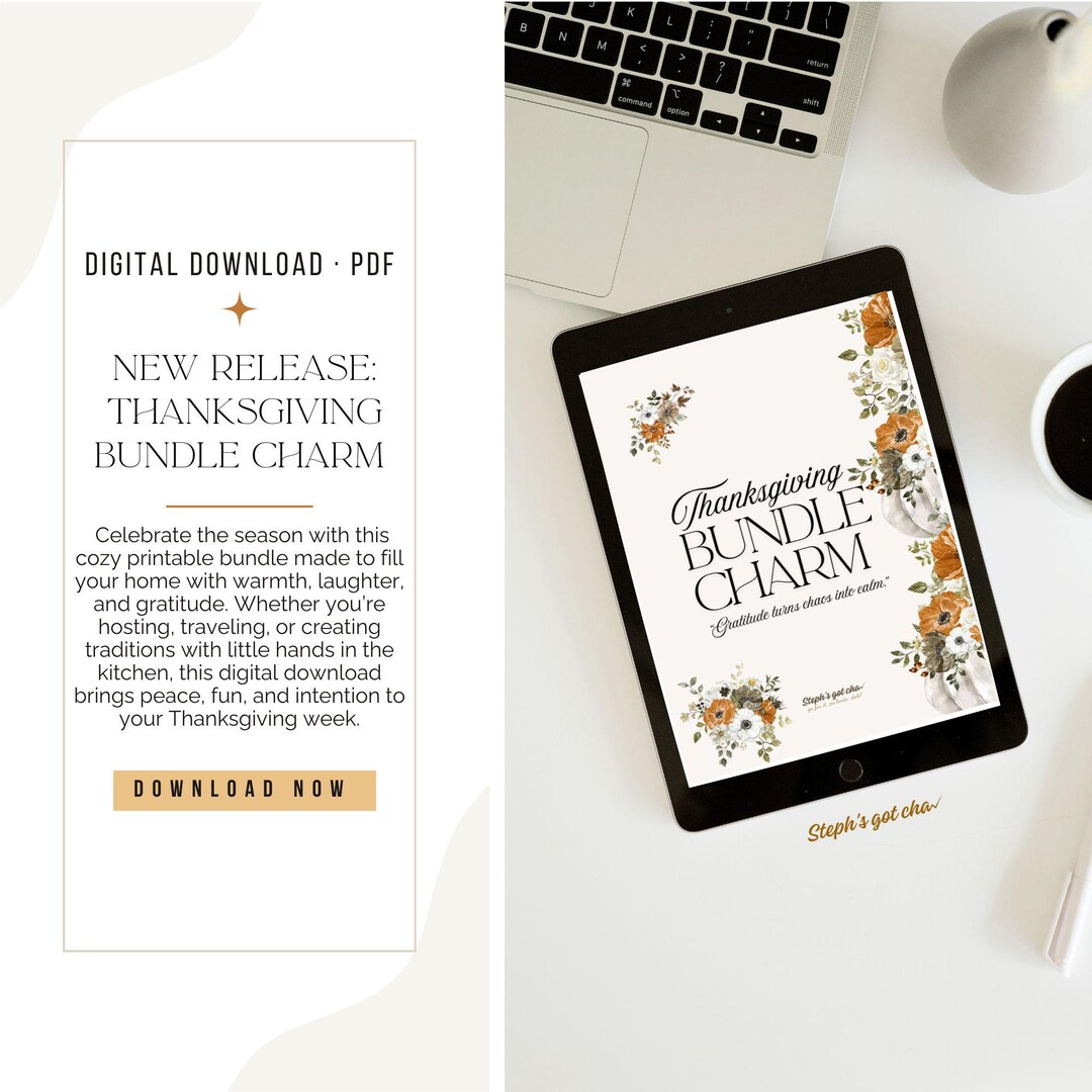 Thanksgiving Printable Bundle | Gratitude List, Recipes (PDF) - Etsy