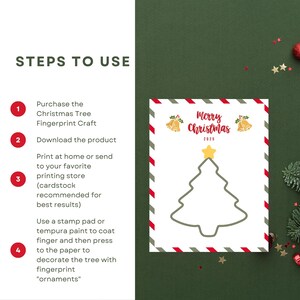 Christmas Tree Printable Fingerprint Craft, Toddler Keepsake Christmas ...