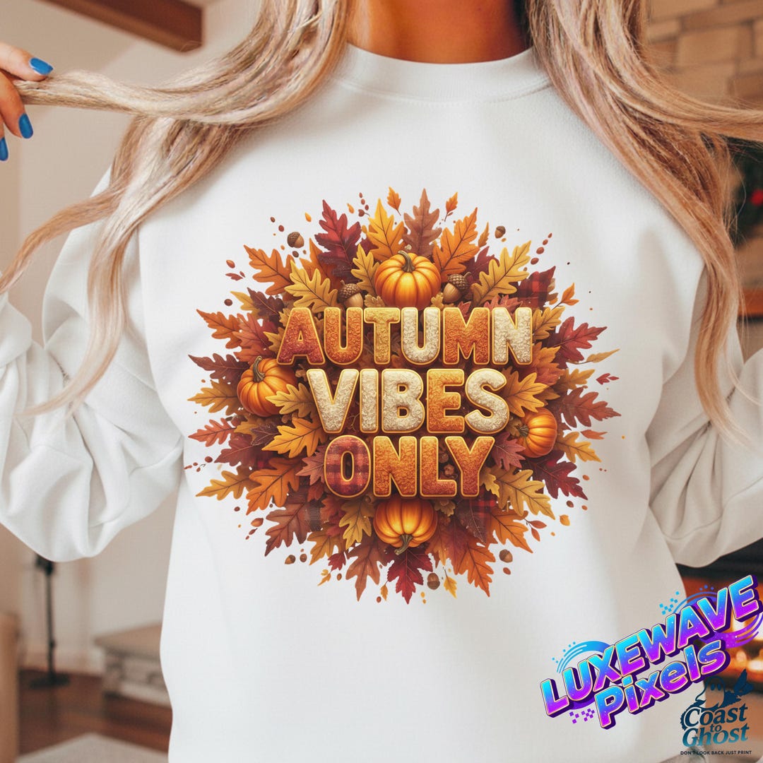 Girly Fall Typography PNG, Autumn Embroidery Style, Earth Tones, Plaid ...
