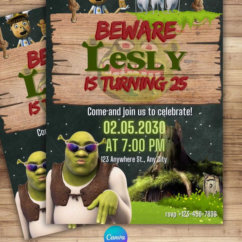 Shrek Canva Template - Etsy