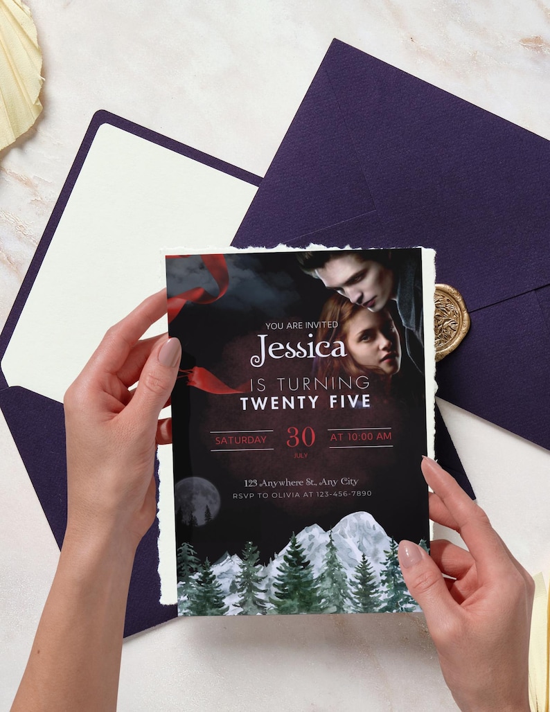 Twilight Editable Birthday Invitation - Template Printable Party ...