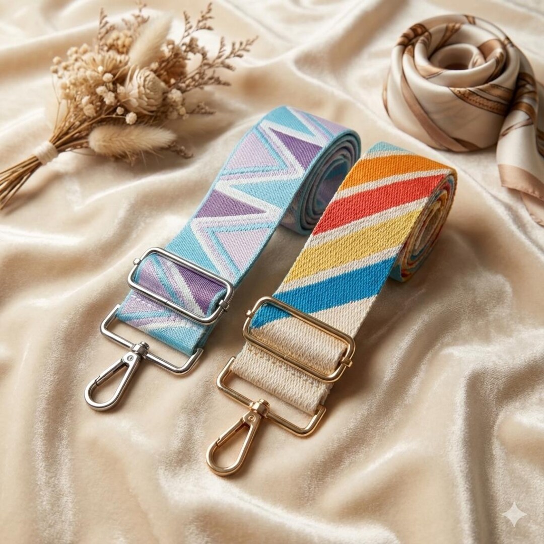 Woven Bag Strap With Gold and Silver Hardware – Adjustable Crossbody ...