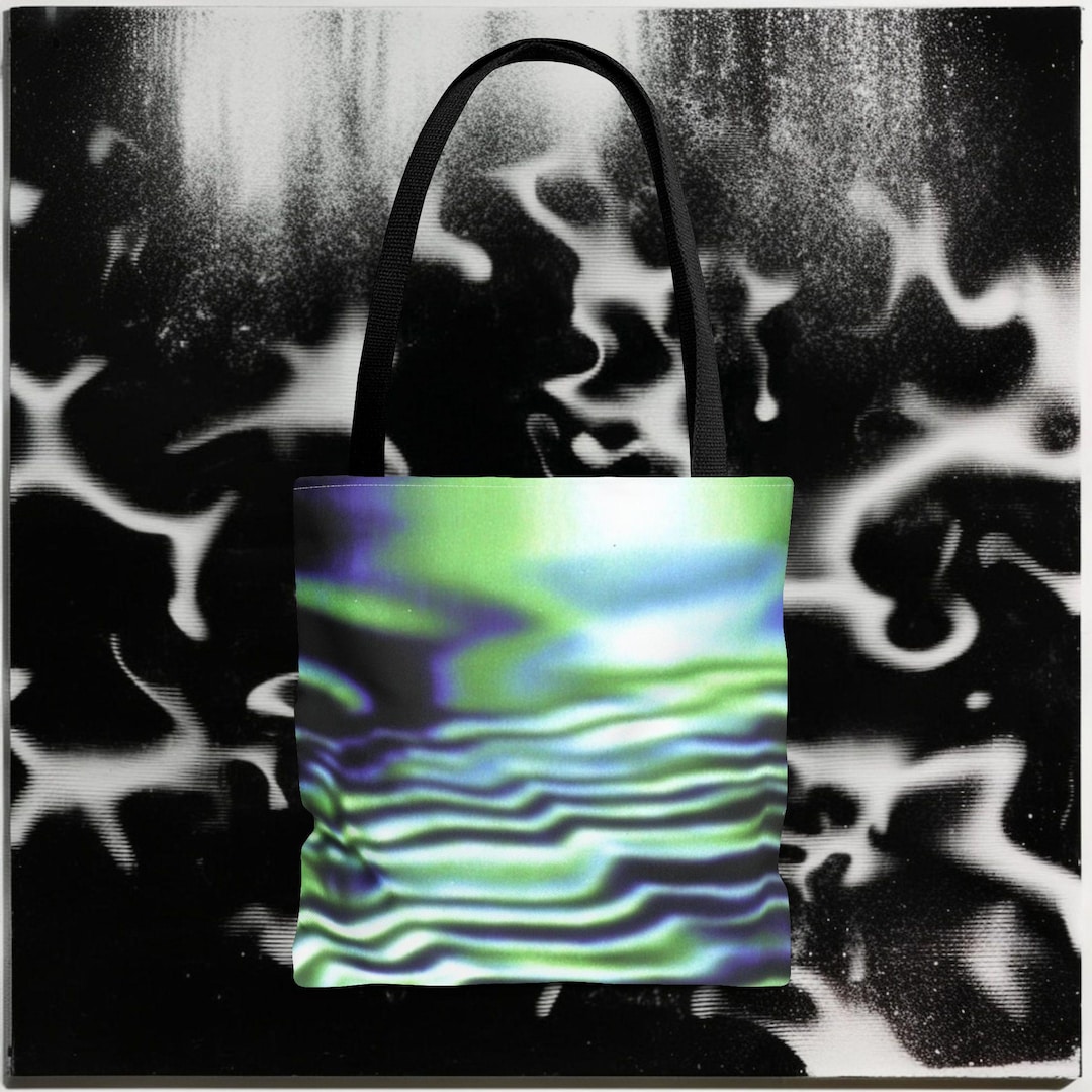 Avant Garde Dark Aesthetic Gothic Watery Electric Green and Blue Warped ...