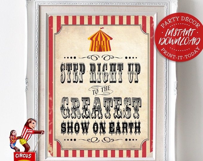 Printable DIY Vintage Circus Tattoo Station Sign 8.5 X 11 and 8x10 ...