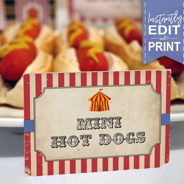 Carnival Food Labels - Etsy