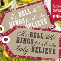 Polar Express Tag Printable, Christmas Gift Idea, Party Favors, Instant ...