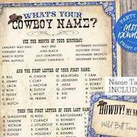 Wild West Cowboy Name Poster + Name Tags RED - INSTANT DOWNLOAD - 'what ...