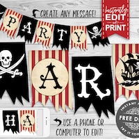Printable Pirate Party Signs: 6 Designs, Birthday Decor (digital ...