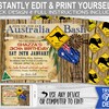Aussie Party Invitation INSTANT DOWNLOAD Edit & Print, Australia, BBQ ...