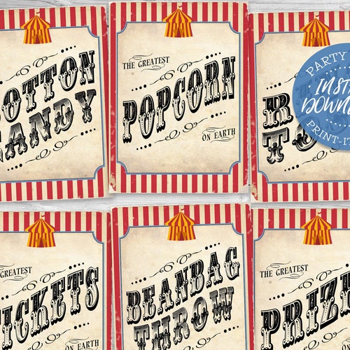 30 Vintage Circus Game/carnival Signs Posters Classic - Etsy