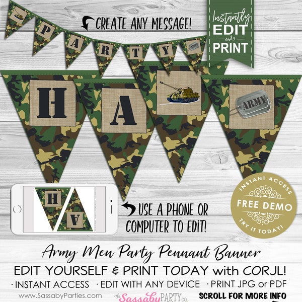 Army Banner - Etsy