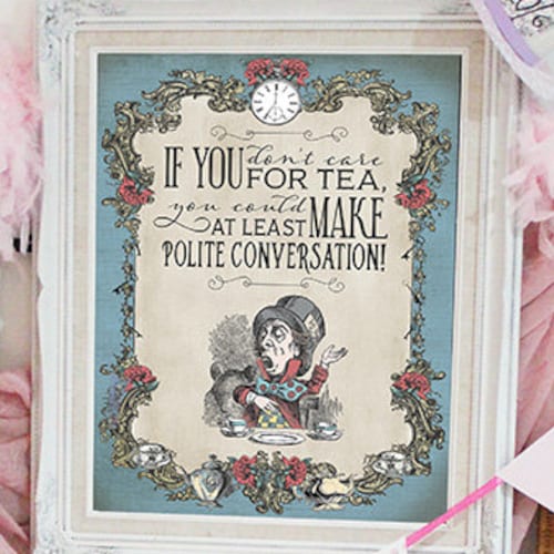 Mad Hatter Tea Party Poster / Pink / INSTANT DOWNLOAD / Alice - Etsy