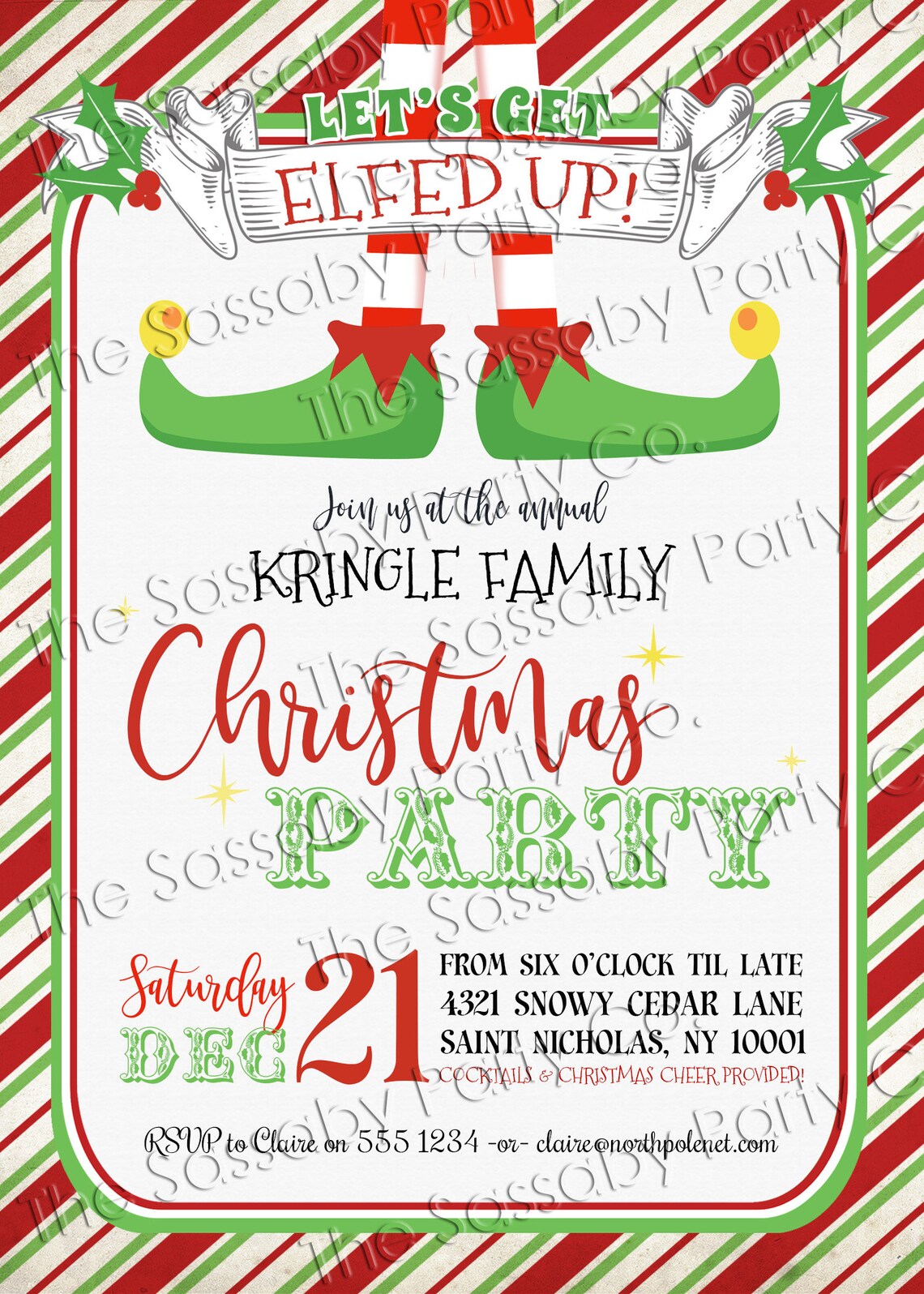 Elf Christmas Party Invitation INSTANT DOWNLOAD Edit & | Etsy
