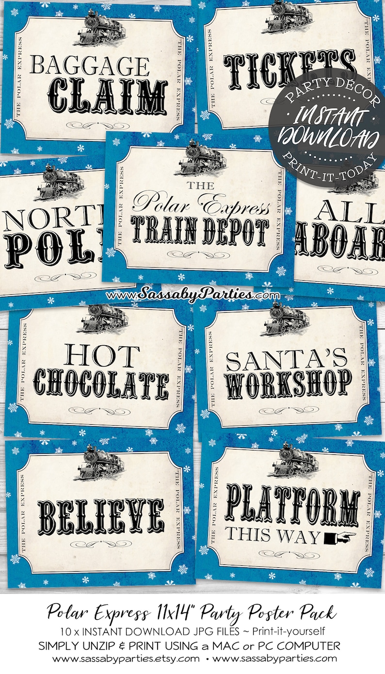 Polar Express MEGA Party Bundle - INSTANT DOWNLOAD - Partially Edit ...