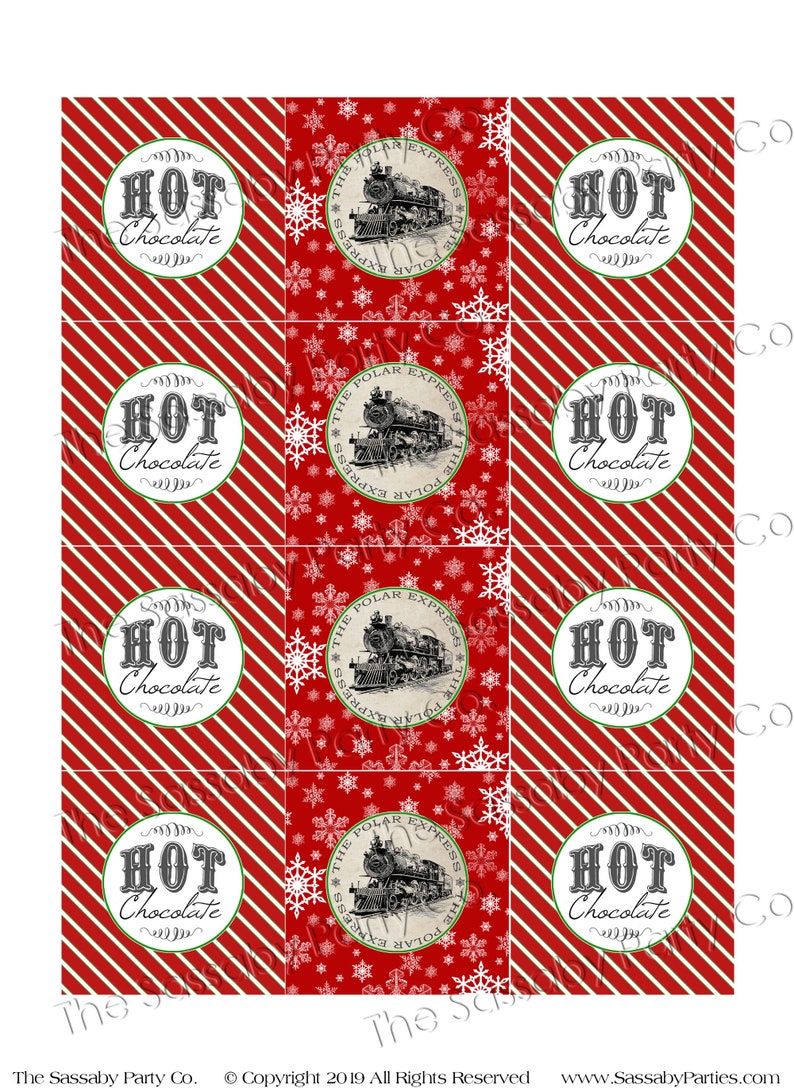 Polar Express Hot Chocolate Pack INSTANT DOWNLOAD Edit & - Etsy UK