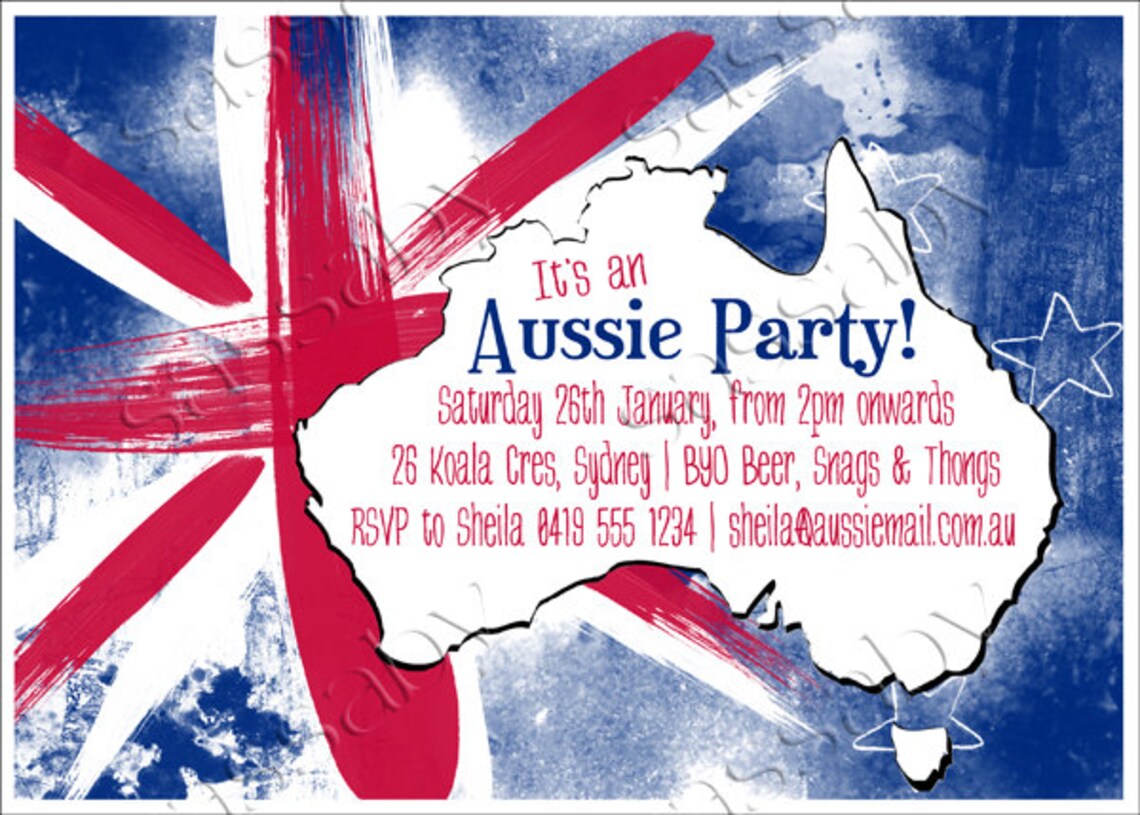 Aussie Party Invitation INSTANT DOWNLOAD Edit & Print - Etsy