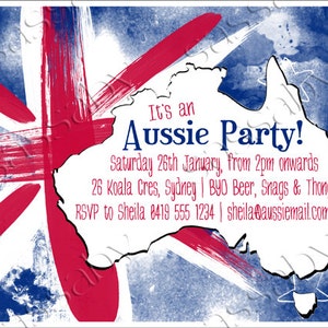 Aussie Party Invitation - INSTANT DOWNLOAD - Edit & Print, Summer ...
