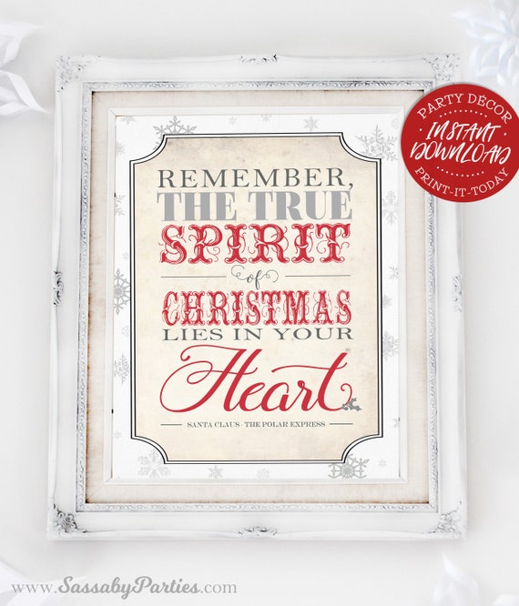 Spirit of Christmas Polar Express Poster - INSTANT DOWNLOAD - Printable ...
