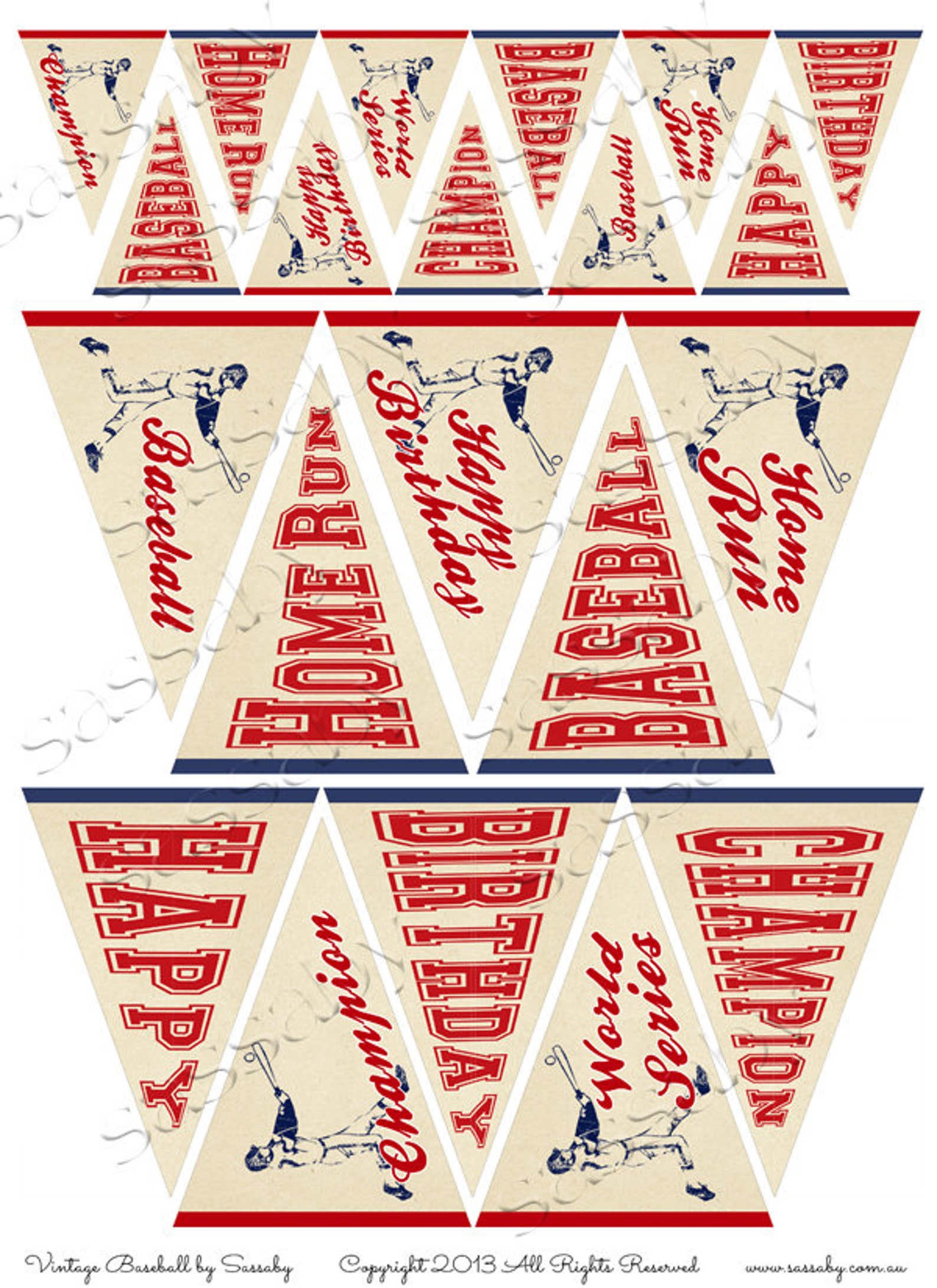 Vintage Baseball Party Pack INSTANT DOWNLOAD Editable & - Etsy