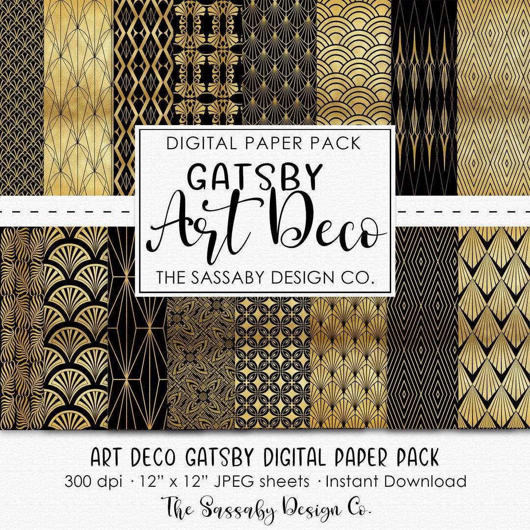 Gatsby Art Deco Paper Pack INSTANT DOWNLOAD 14 Digital Sheets ...