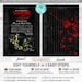 Vampire Party Invitation INSTANT DOWNLOAD Edit & Print, Halloween Goth ...