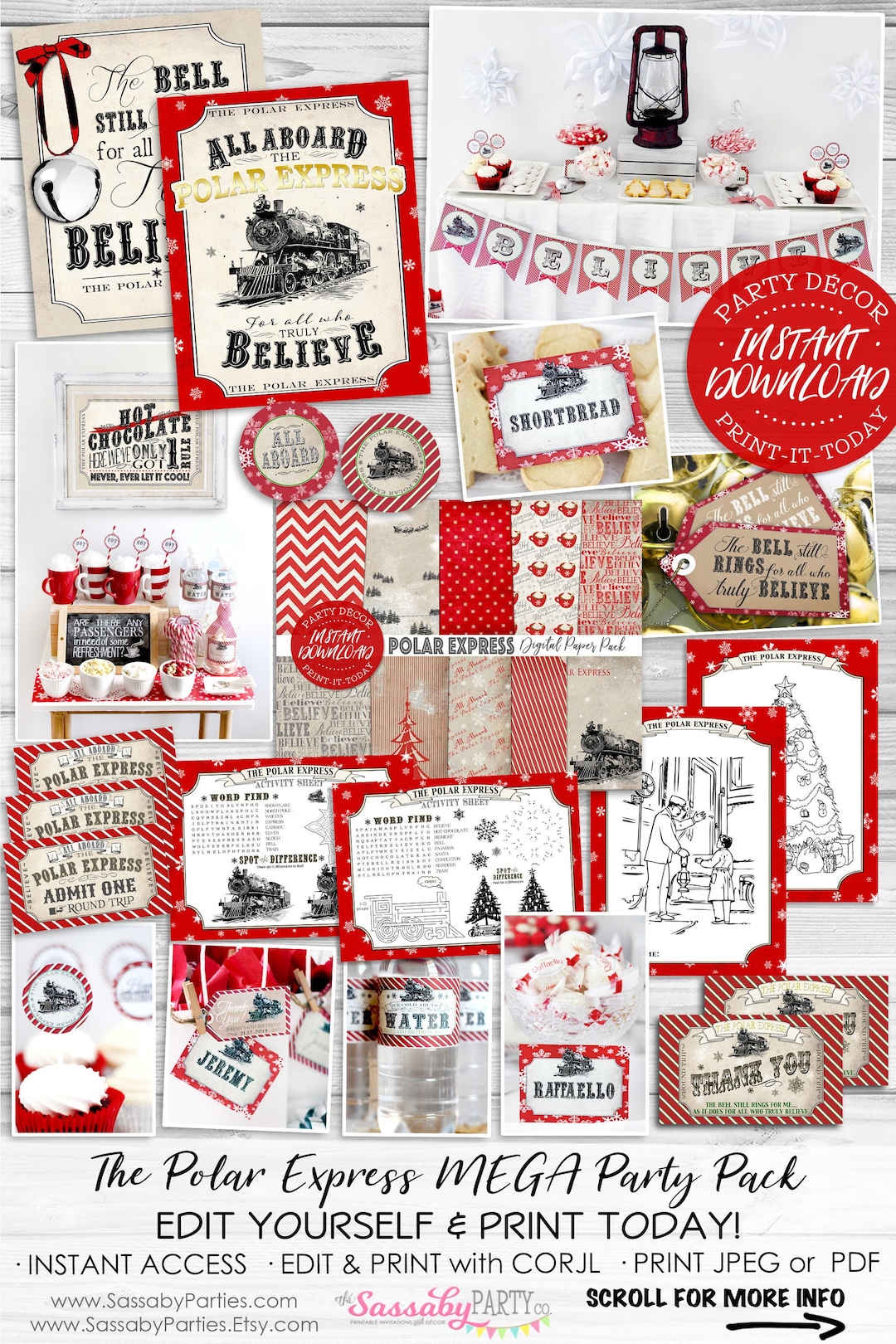 Polar Express MEGA Party Bundle - INSTANT DOWNLOAD - Partially Edit ...