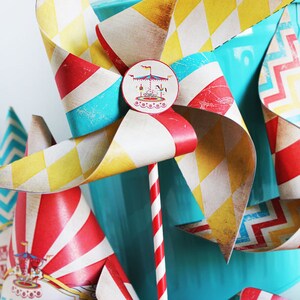 Carnival Pinwheels Templates - INSTANT DOWNLOAD - Printable Party Decor ...