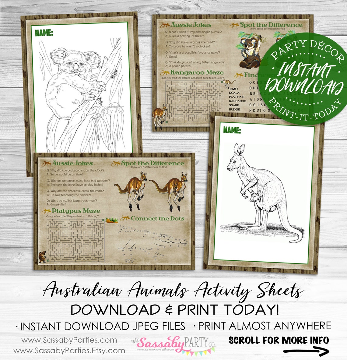 Australian Animals Activity & Coloring Sheets/Placemats | Etsy