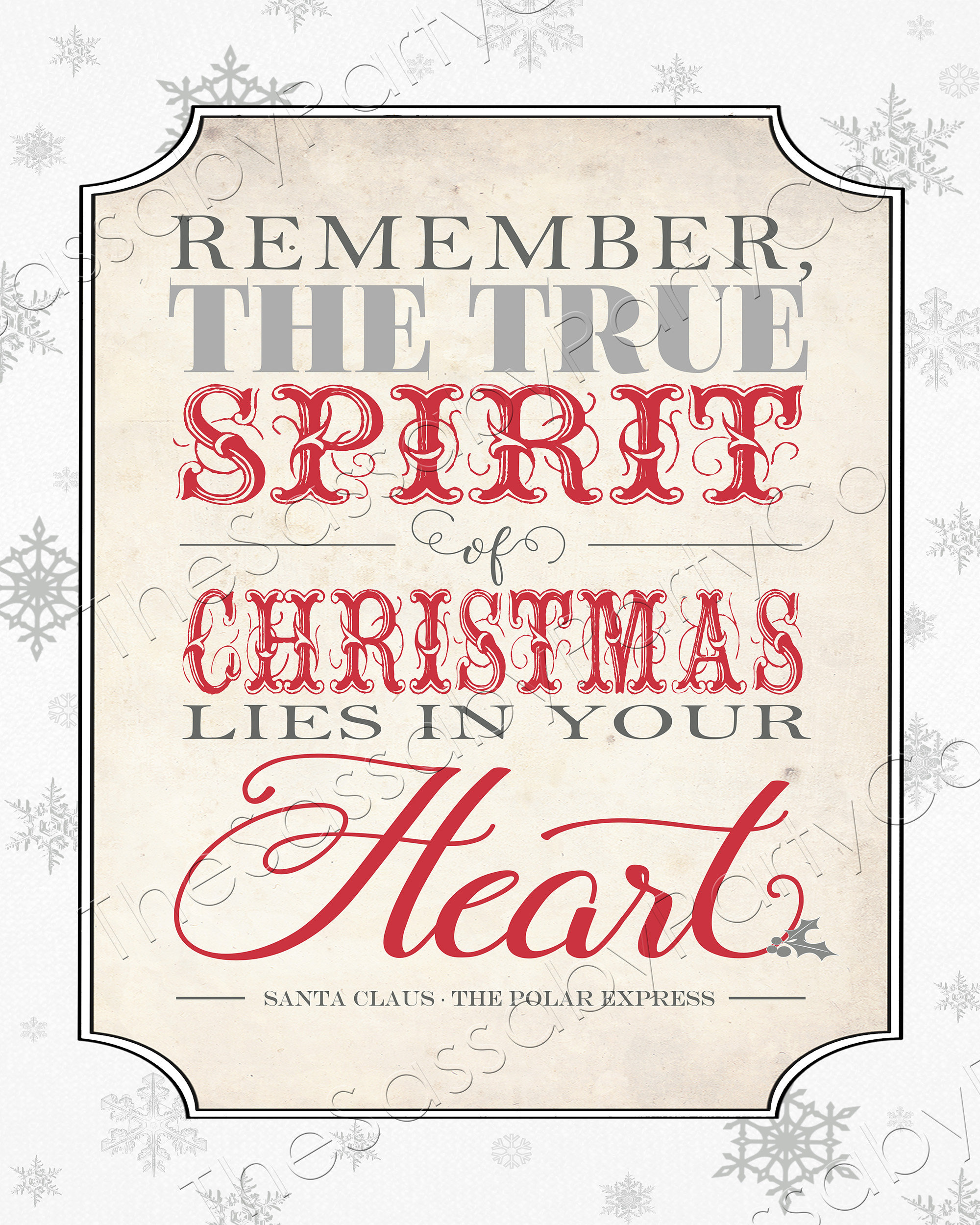 Spirit of Christmas Polar Express Poster - INSTANT DOWNLOAD - Printable ...