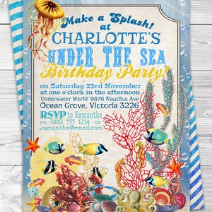 Under the Sea Invitation INSTANT DOWNLOAD Editable & Printable, Ocean ...