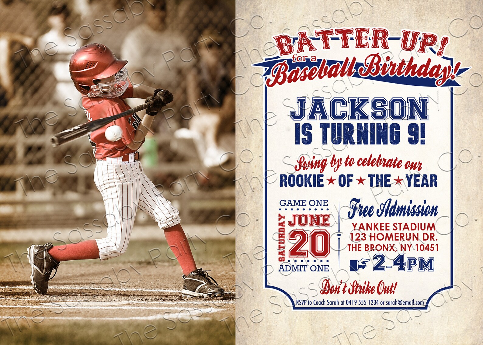 Vintage Baseball Invitation - INSTANT DOWNLOAD - Edit & Print, Photo ...