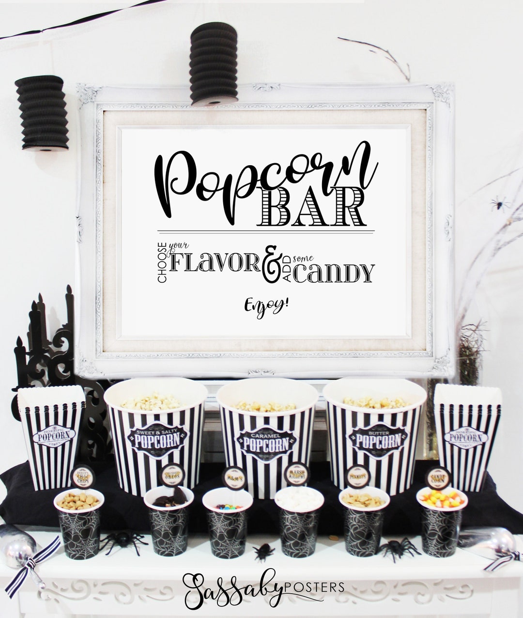 Popcorn Bar Poster - INSTANT DOWNLOAD - Printable Halloween Party Sign ...
