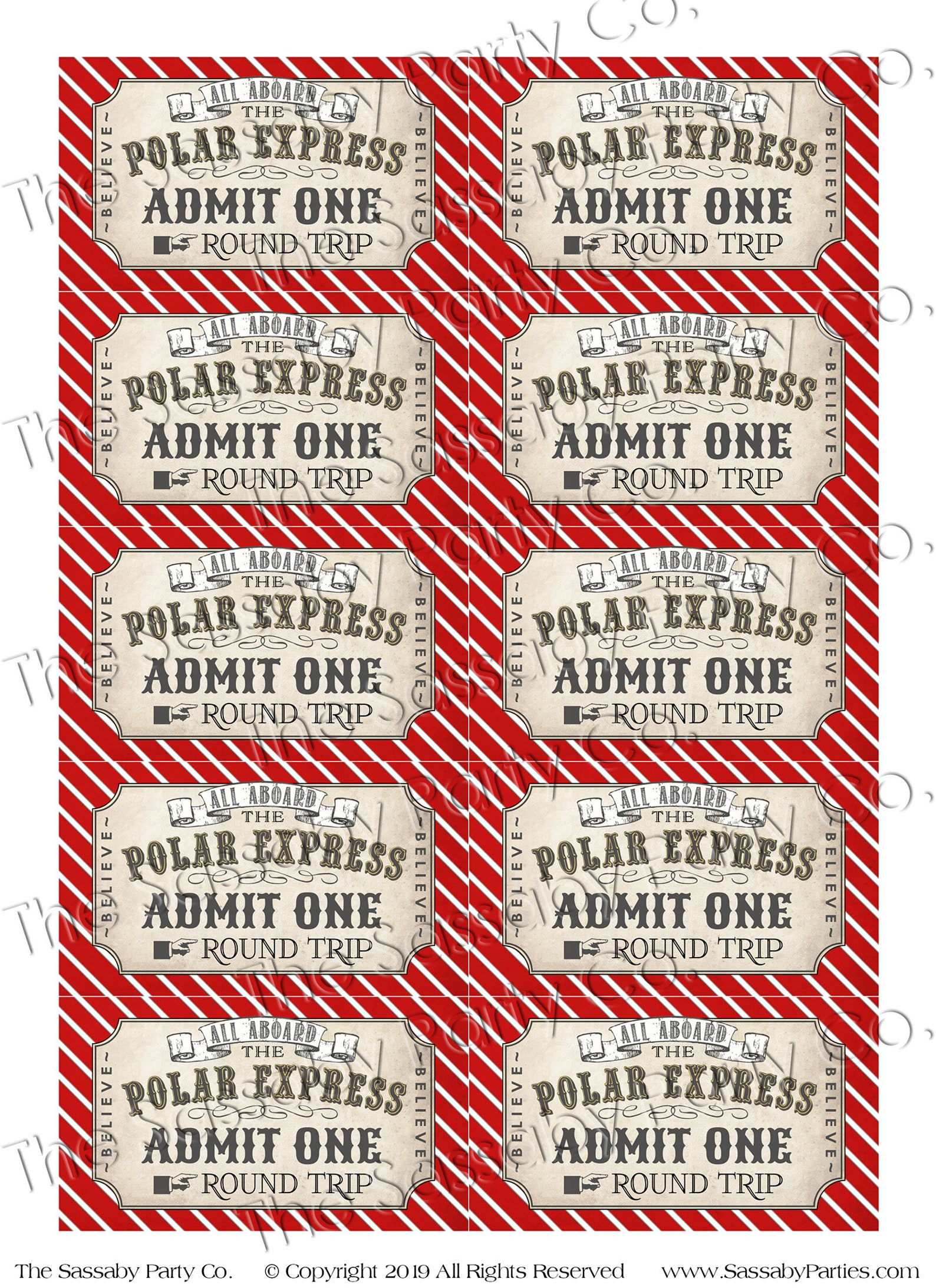 Polar Express Train Tickets INSTANT DOWNLOAD Printable | Etsy