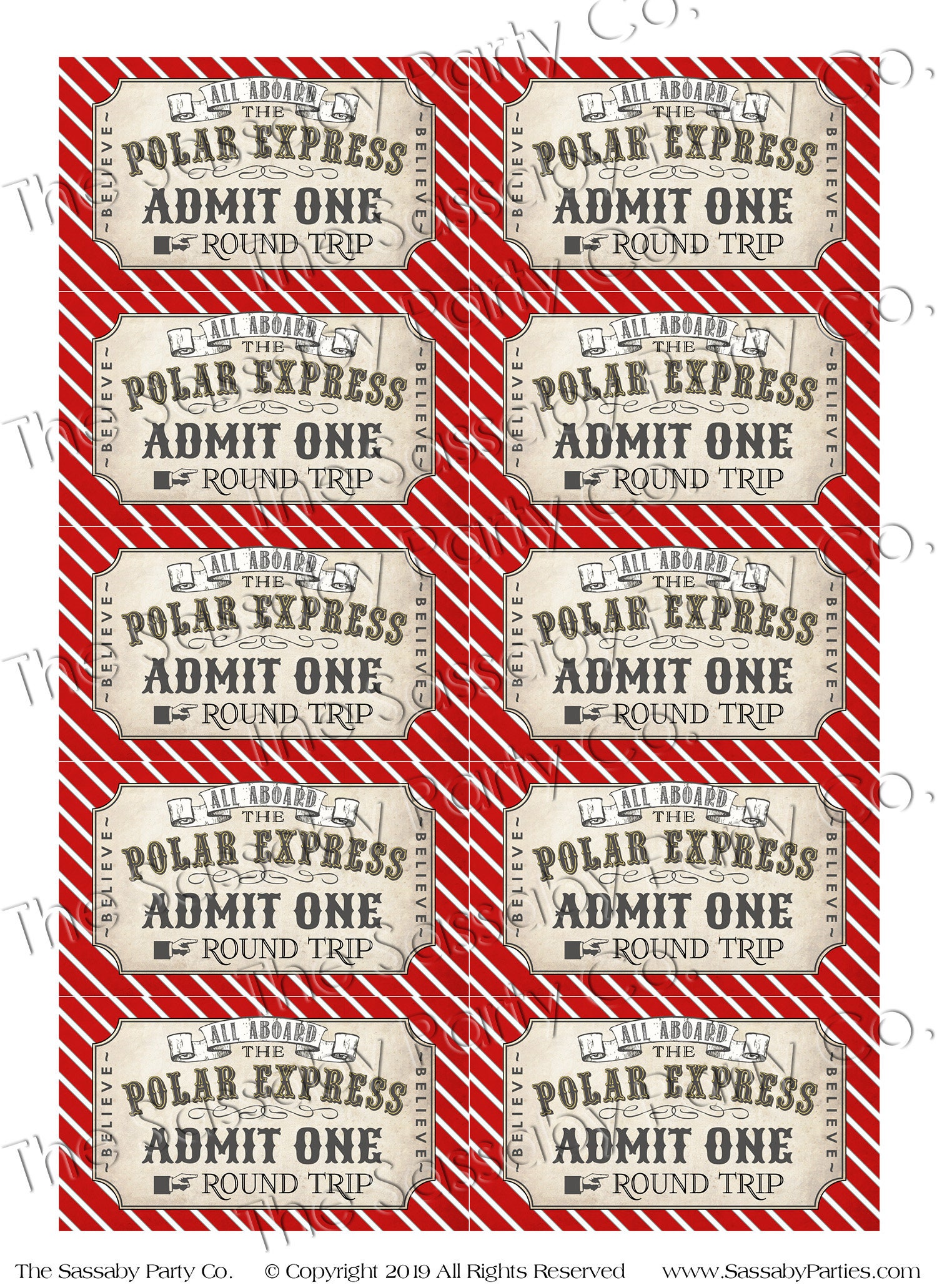 Polar Express Train Tickets INSTANT DOWNLOAD Printable | Etsy