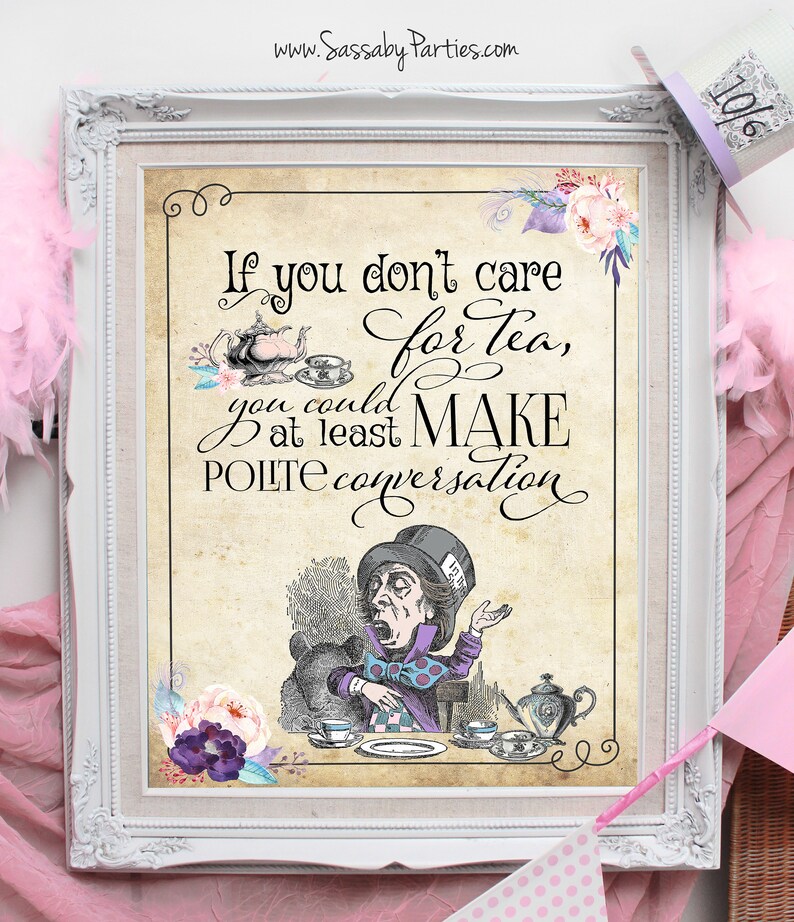 Mad Hatter Tea Party Poster INSTANT DOWNLOAD Polite - Etsy