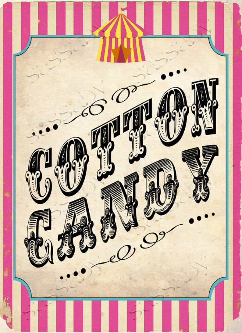 30 Vintage Circus Game/carnival Signs Posters - Candy Combo - INSTANT ...