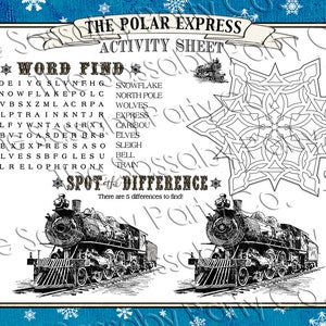 Polar Express Activity Sheets - INSTANT DOWNLOAD - Printable, Blue ...