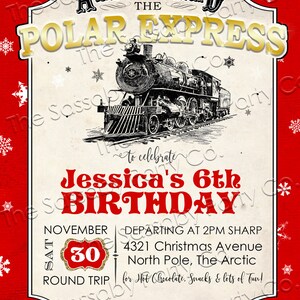 Polar Express Invitation Red INSTANT DOWNLOAD Partially Editable ...