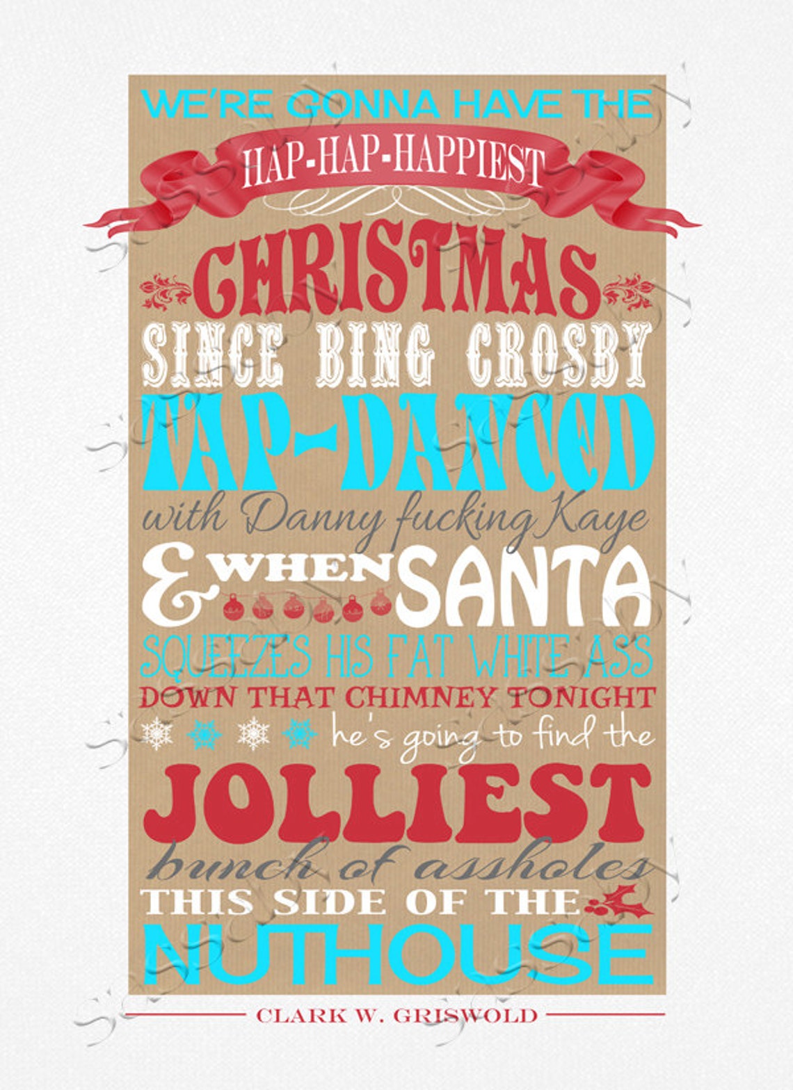 Christmas Vacation Poster - INSTANT DOWNLOAD - Clark Griswold Quote ...